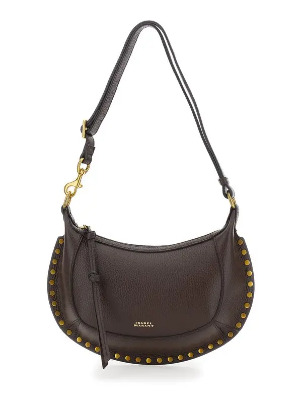 Isabel Marant Étoile Crossbody Bag Oskan Moon-gz With Leather Details And Logo - Brown