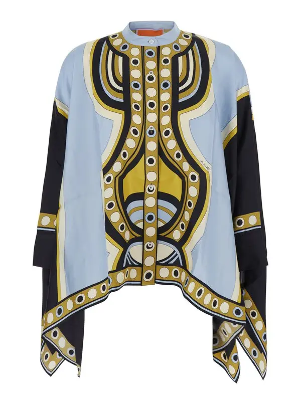 La DoubleJ Multicolored Scarf Shirt With Collar And Long Sleeves, In Cotton, For - Multicolor
