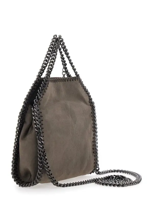Stella McCartney Falabella Tiny Tote With Tech Fabric In Brown And