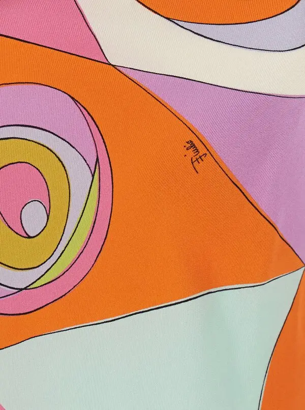 Emilio Pucci Top Characterized A Lively And Refined Design In Tech Fabric For