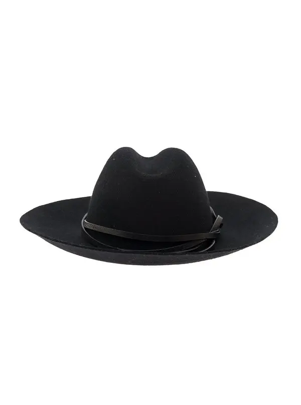 GOLDEN GOOSE Wool Felt Fedora Hat With Leather Straps