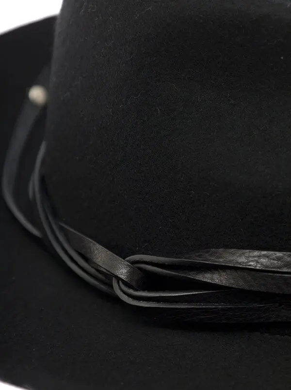 GOLDEN GOOSE Wool Felt Fedora Hat With Leather Straps
