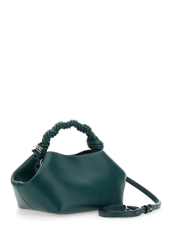 GANNI Handbag With Leather Details Green