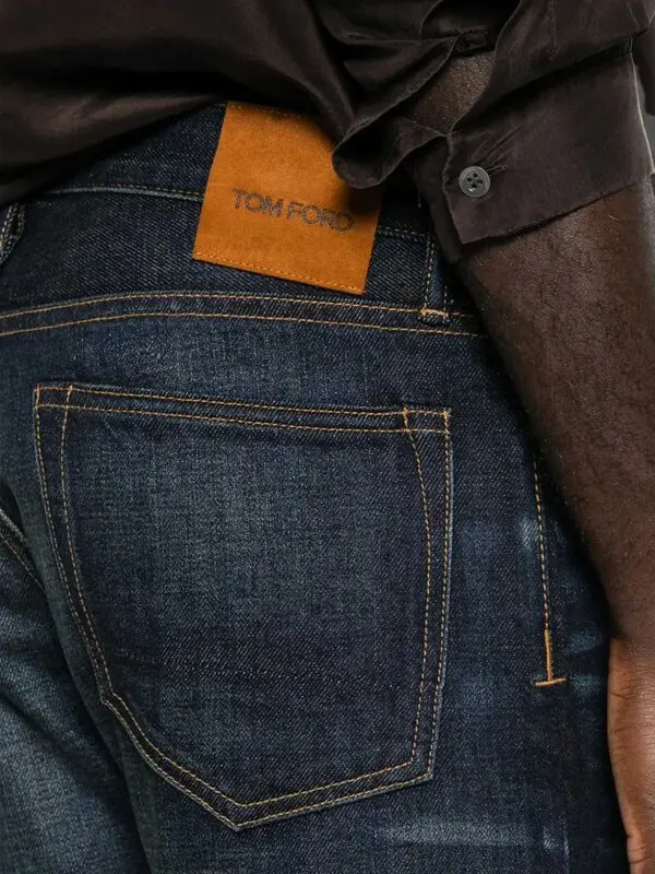 TOM FORD Jeans With Belt Loops And Logo Patch