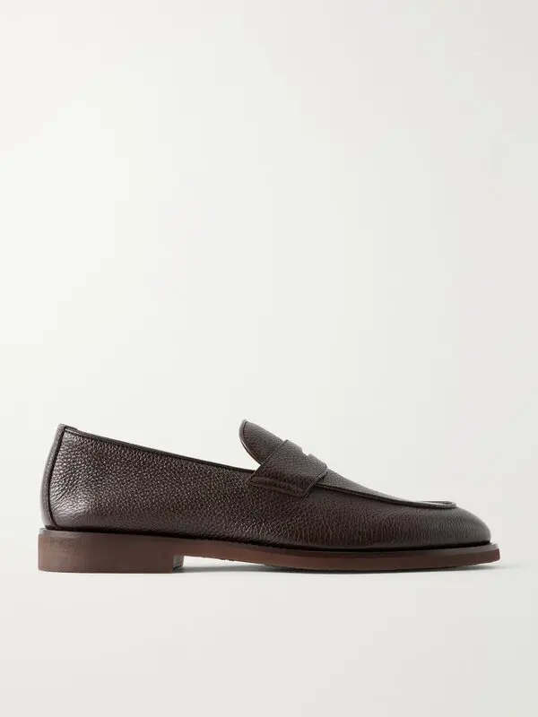 Brunello Cucinelli Flex Full-grain Leather Penny Loafers