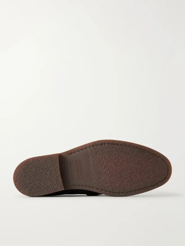 Brunello Cucinelli Flex Full-grain Leather Penny Loafers
