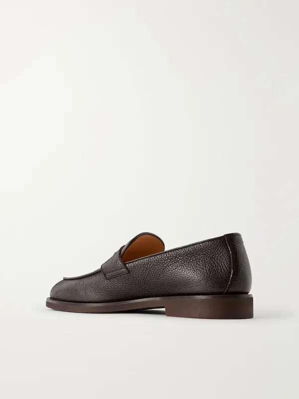 Brunello Cucinelli Flex Full-grain Leather Penny Loafers
