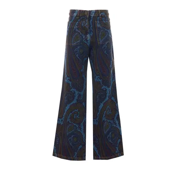 Etro Paisley Motif Wide Leg Jeans