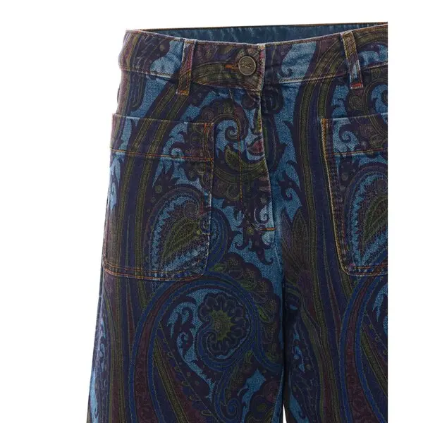 Etro Paisley Motif Wide Leg Jeans