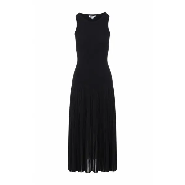 Alaïa Pleated Sheer Dress - Black