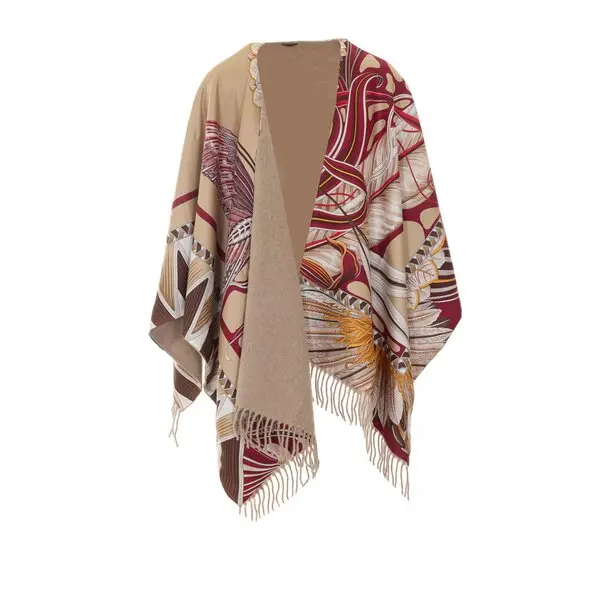 FERRAGAMO Giada Print Reversible Poncho