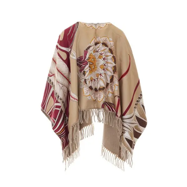 FERRAGAMO Giada Print Reversible Poncho