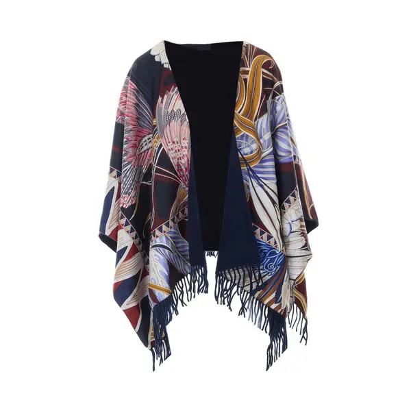 FERRAGAMO Reversible Cape With Giada Print