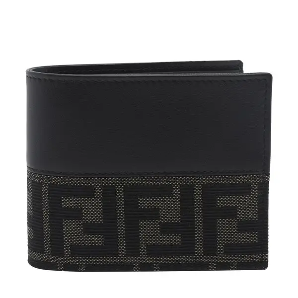 Fendi Ff Jacquard Bifold Wallet - Black