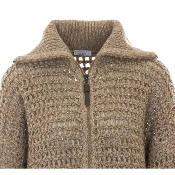 Brunello Cucinelli Mesh Dazzling Cardigan