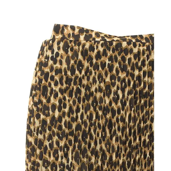 Etro Leopard Pleated Skirt