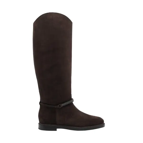Brunello Cucinelli Suede Boot With Precious Strap
