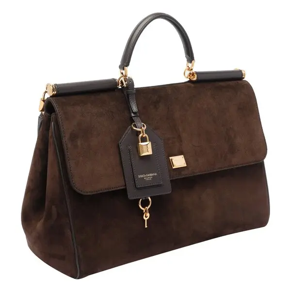 Dolce & Gabbana My Sicily Suede Handbag - Brown