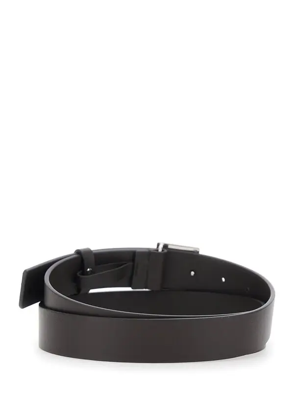 Fendi 3 Cm Pelle Ff Metal Silver