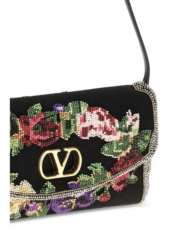 Valentino Garavani Small Embroidered Devain Shoulder Bag - Multicolor