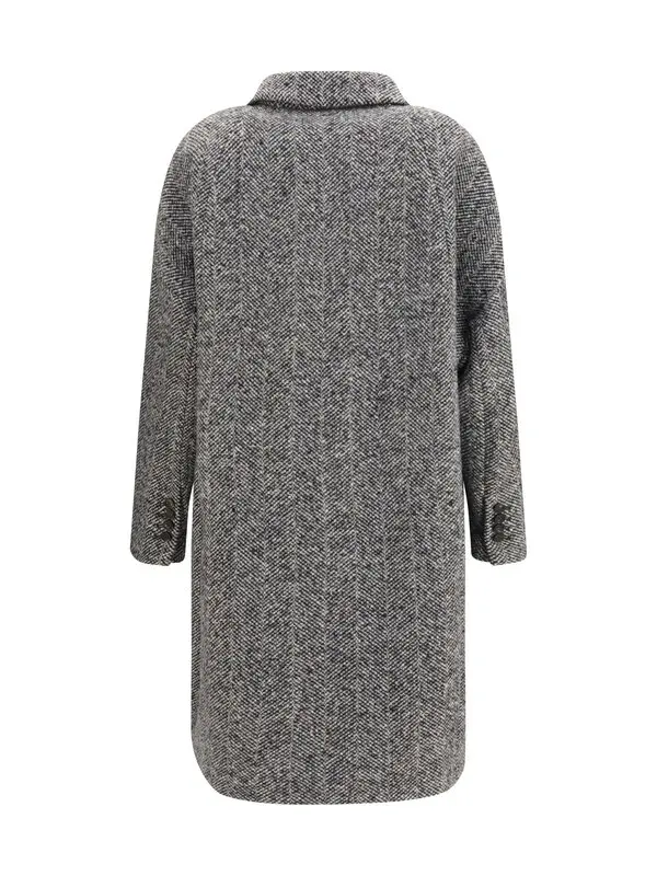 Brunello Cucinelli Double-breasted Wool And Alpaca Blend Coat With Sequins