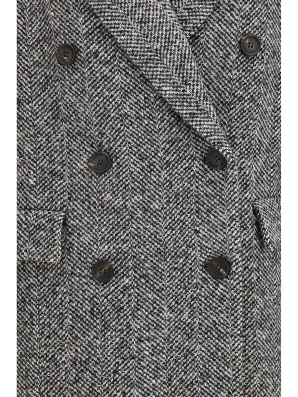 Brunello Cucinelli Double-breasted Wool And Alpaca Blend Coat With Sequins
