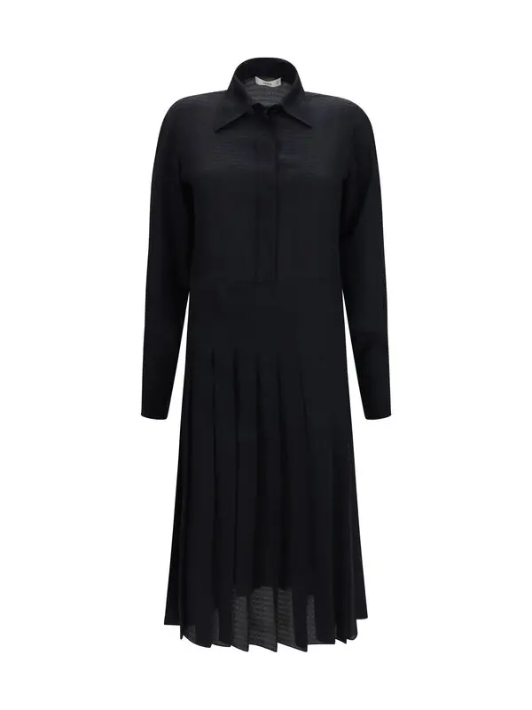 Fendi Long Jacquard Silk Dress