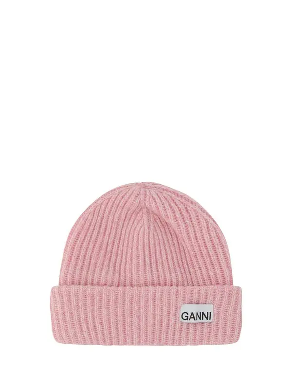 GANNI Beanie Hat - Pink