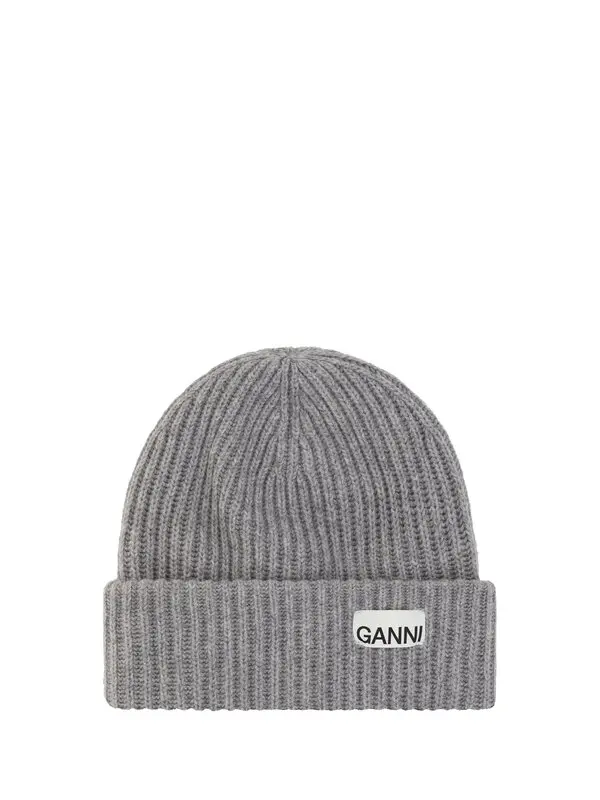 GANNI Beanie Hat - Gray