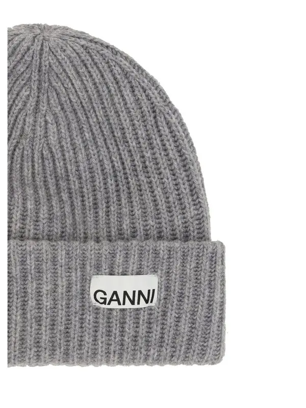 GANNI Beanie Hat - Gray