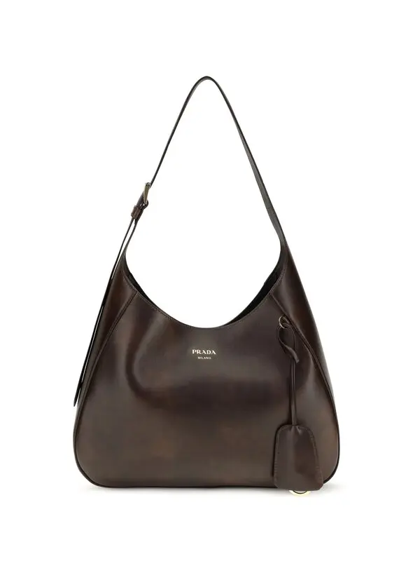 Prada Boogie Medium Leather Shoulder Bag - Brown