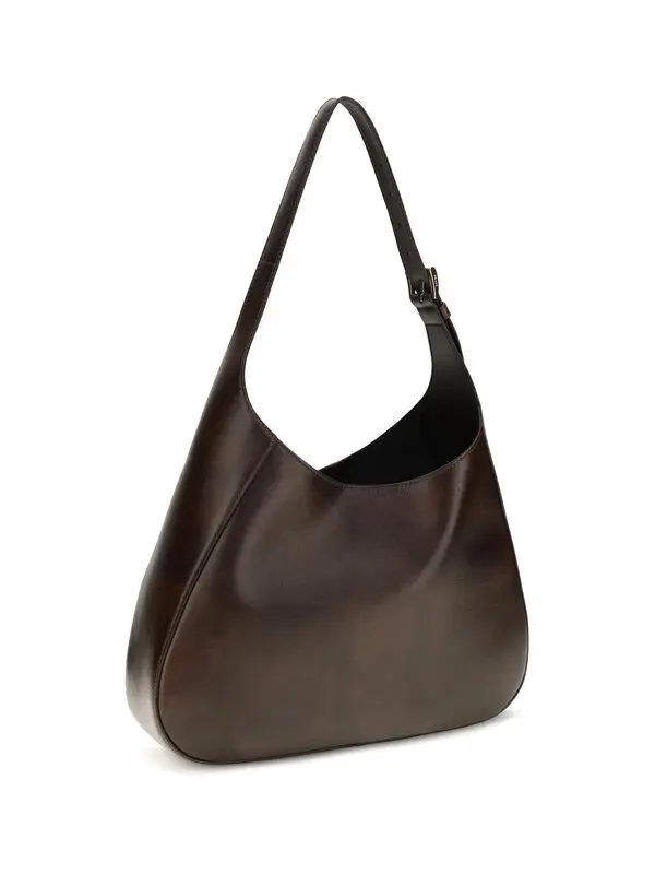 Prada Boogie Medium Leather Shoulder Bag - Brown