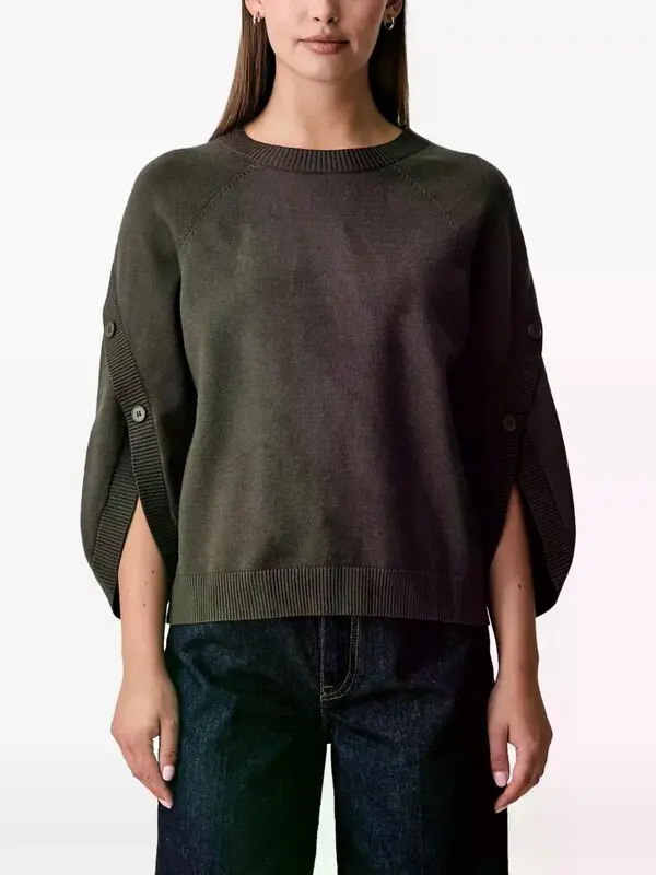 Joseph Ribkoff Button-embellished Tulip-sleeve Sweater