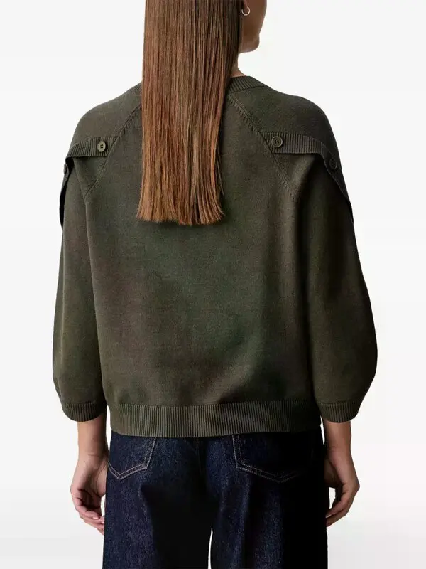 Joseph Ribkoff Button-embellished Tulip-sleeve Sweater