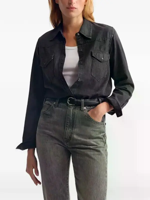 NILI LOTAN Travis Western Denim Shirt