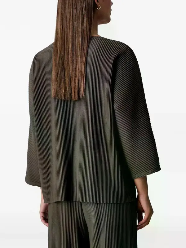 Joseph Ribkoff Plissé Quarter Zip Blouse