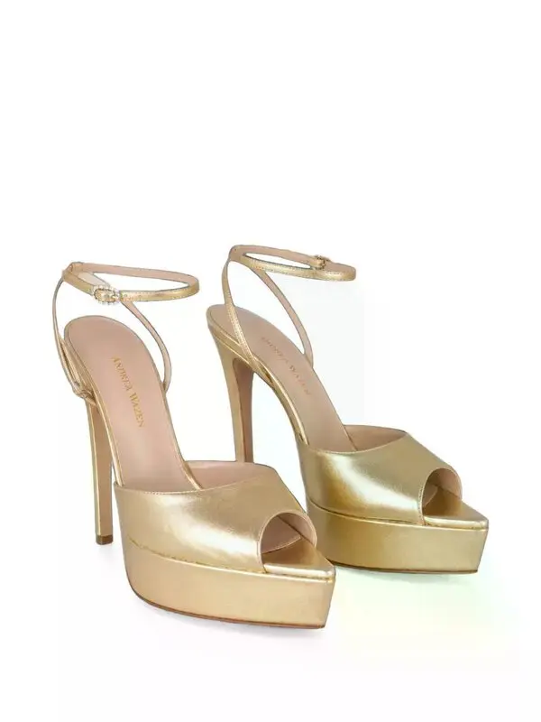 ANDREA WAZEN Loulou Metallic-effect Platform Sandals