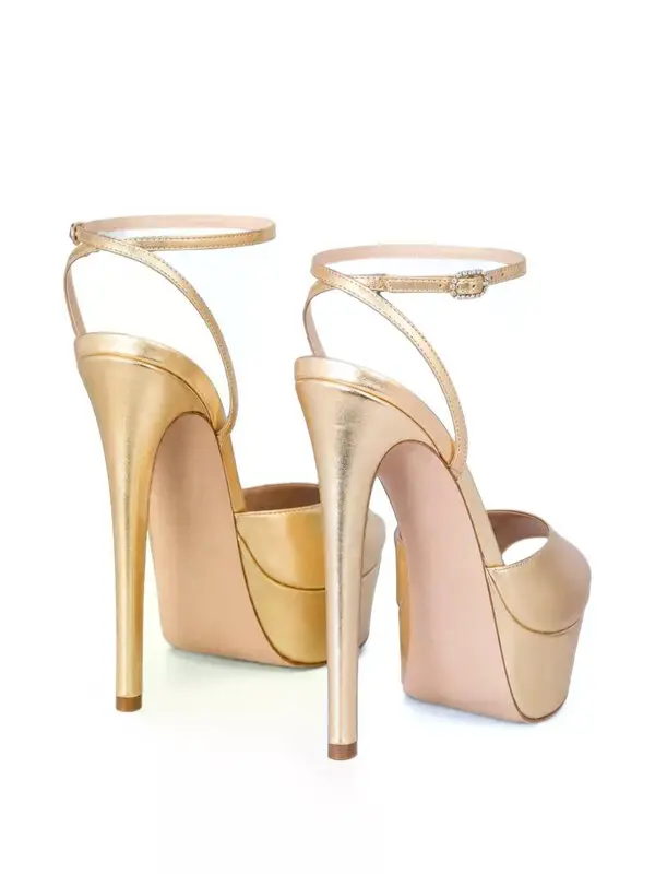 ANDREA WAZEN Loulou Metallic-effect Platform Sandals