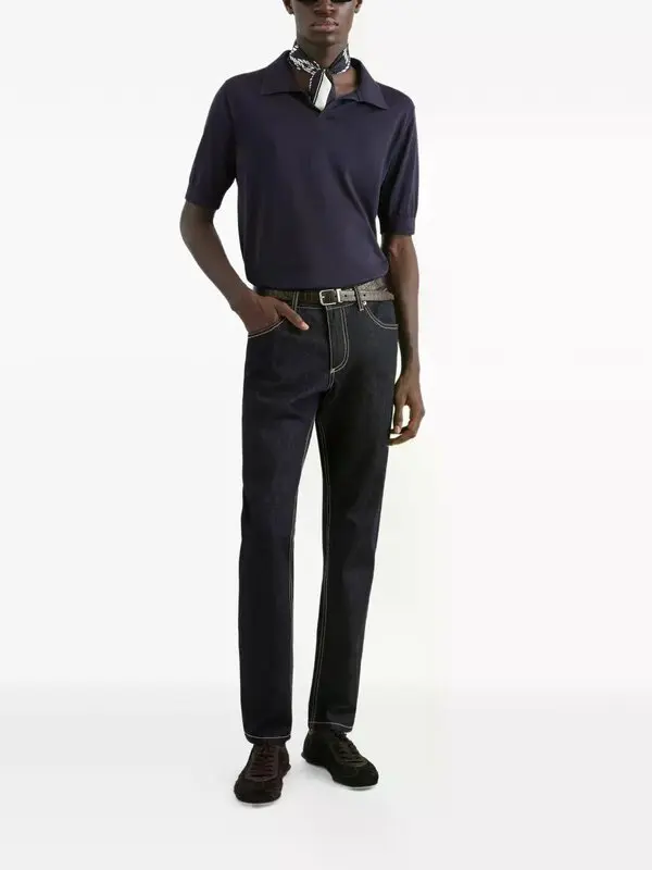 Dolce & Gabbana Silk Knit Polo Shirt