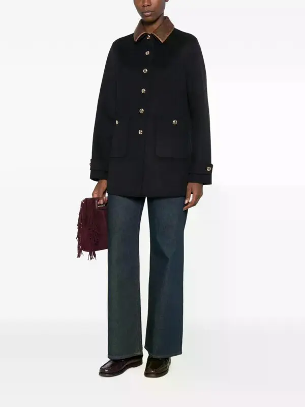 Maje Removable-collar Button-front Coat