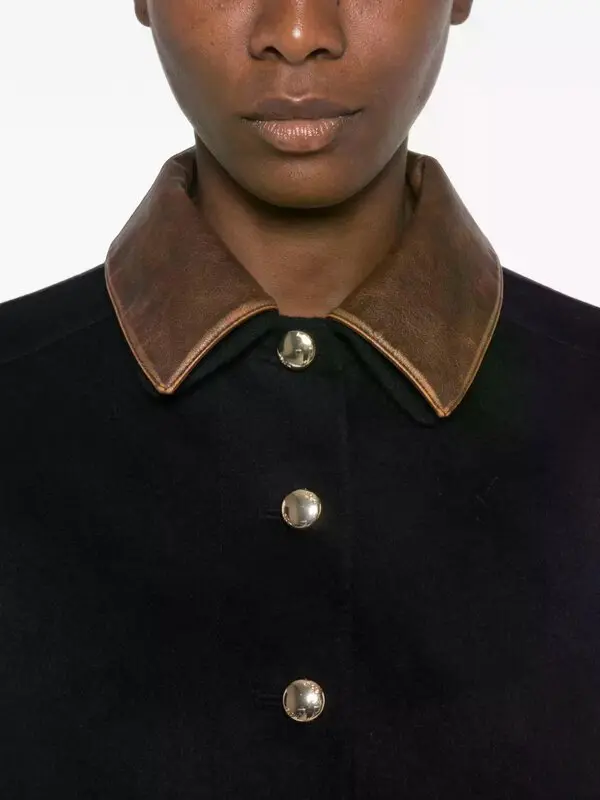 Maje Removable-collar Button-front Coat