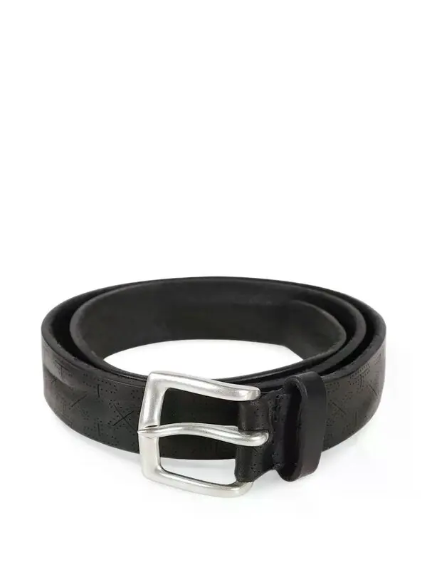 Orciani Perforated Leather Belt - Black