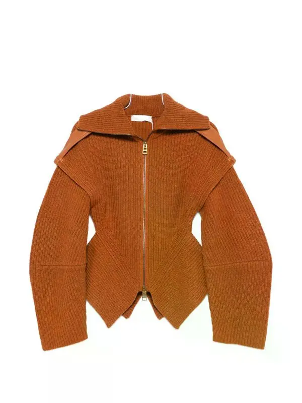 Zimmermann Ribbed-knit Panelled Cardigan