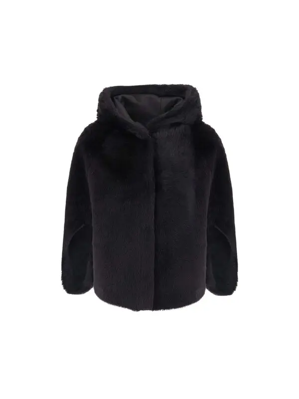 SUPREMA Shearling Coat With Hood And Zip