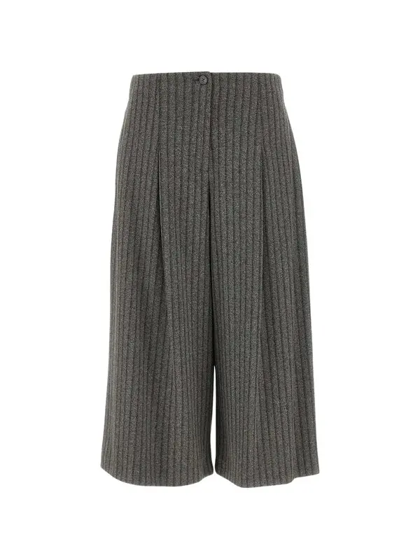 ELENA MIRO` Striped Knee-length Shorts