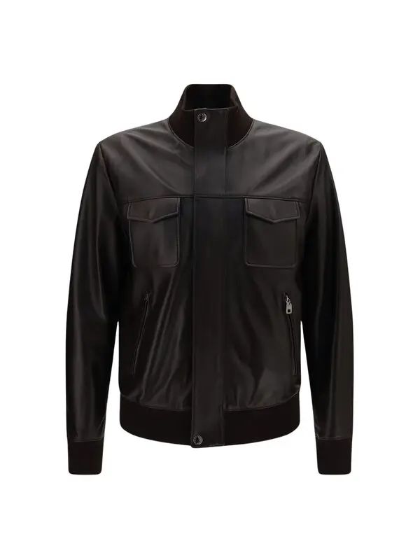 Dolce & Gabbana Leather Bomber Jacket