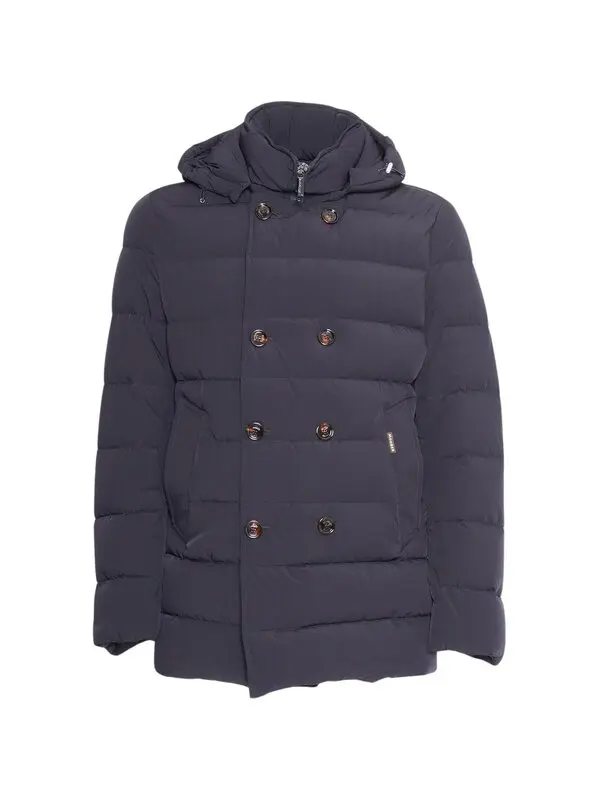 MOORER Padded Double-breasted Jacket Florio - Blue