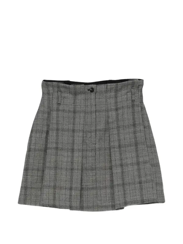 TELA Pleated Check Mini Skirt