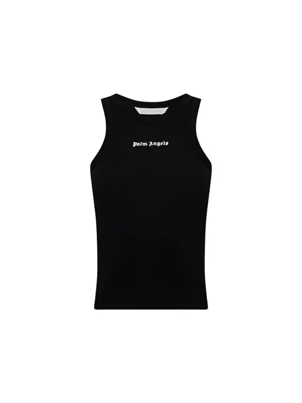 Palm Angels Ribbed Logo Tank Top