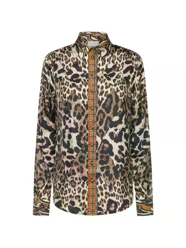 PIERRE-LOUIS MASCIA Aloe Leopard-print Silk Shirt